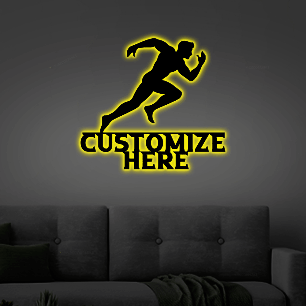 Customizable Metal Sprinter With Led Lights Sign, Personalized Track ...