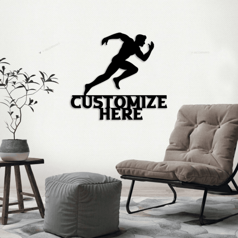 Customizable Metal Sprinter With Led Lights Sign, Personalized Track ...
