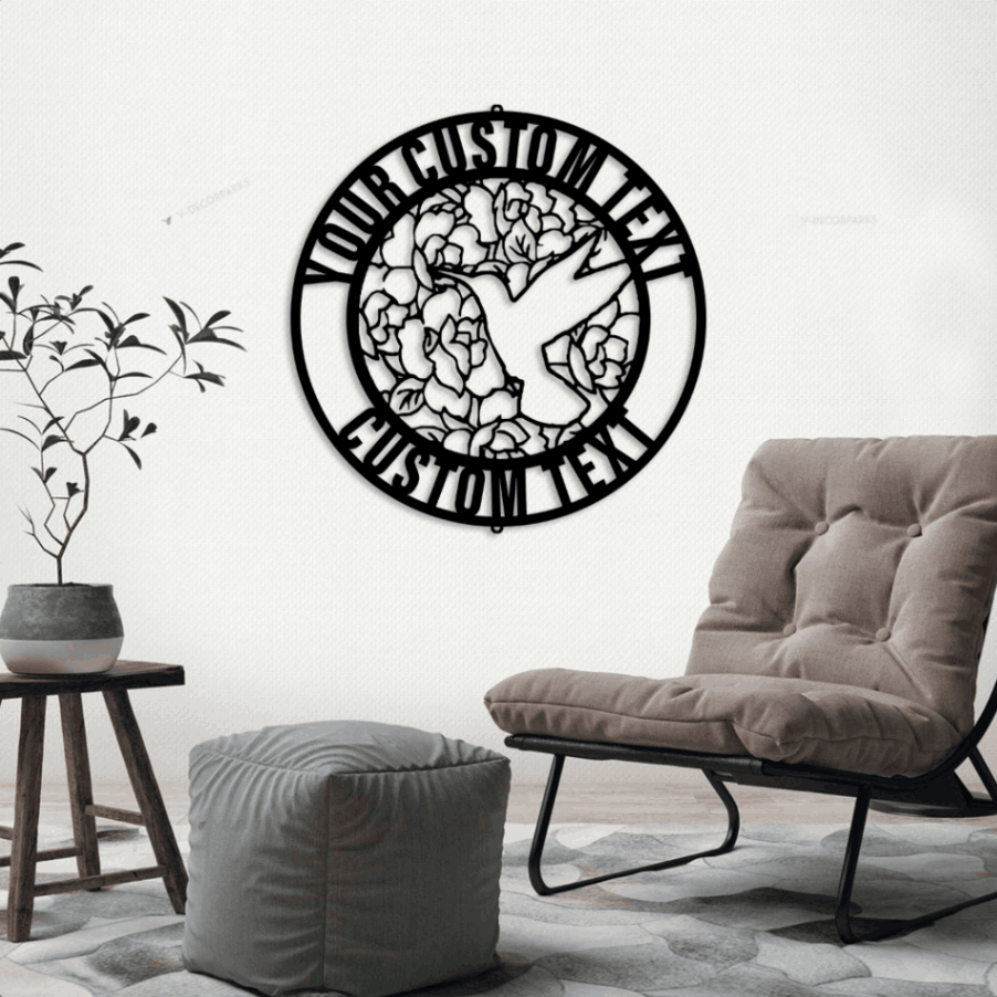 Customized Dove Sign With Led Lights Monogram Steel Sign Personalized ...