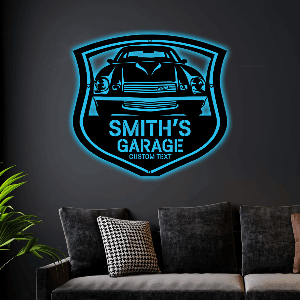 Customized Garage Metal Sign Led Lights, 1978 Camaro Z28 Steel Sign ...