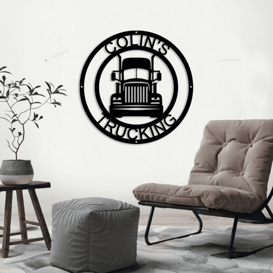 Customized Metal Trucker With Led Lights Sign, Big Rig, Trucker, 18 ...