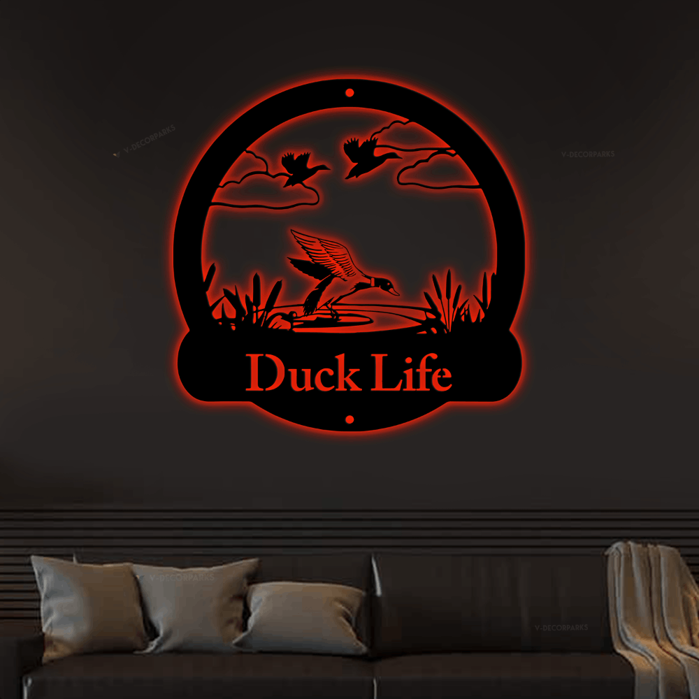 Duck Sign With Led Lights, Duck Hunting Decor, Duck Hunter Gift, Duck ...