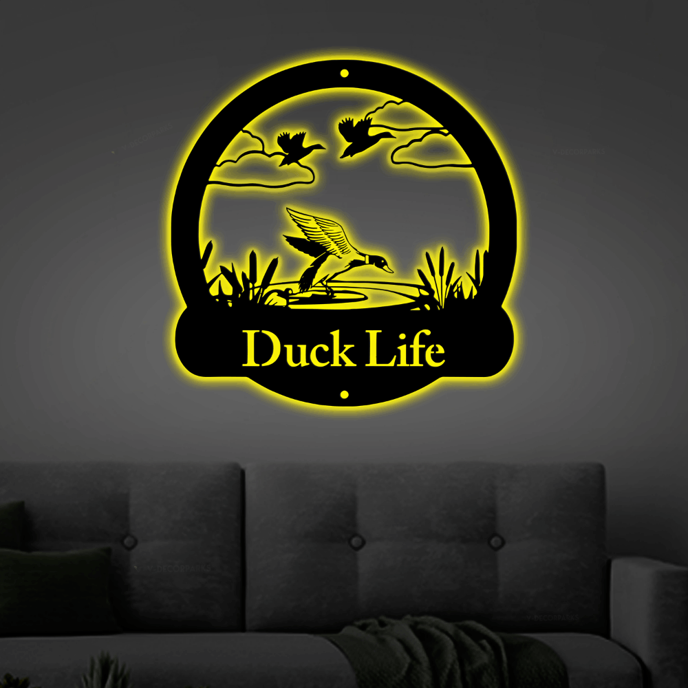 Duck Sign With Led Lights, Duck Hunting Decor, Duck Hunter Gift, Duck ...