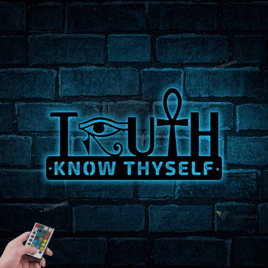 Eye Of Horus And Ankh Symbol Metal Wall With Led Lights, Ankh And Eye ...