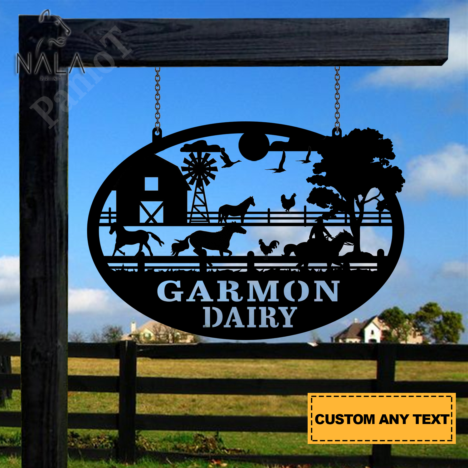 Personalized Garden Horse Farm Metal Sign, Custom Garden Art Decor ...