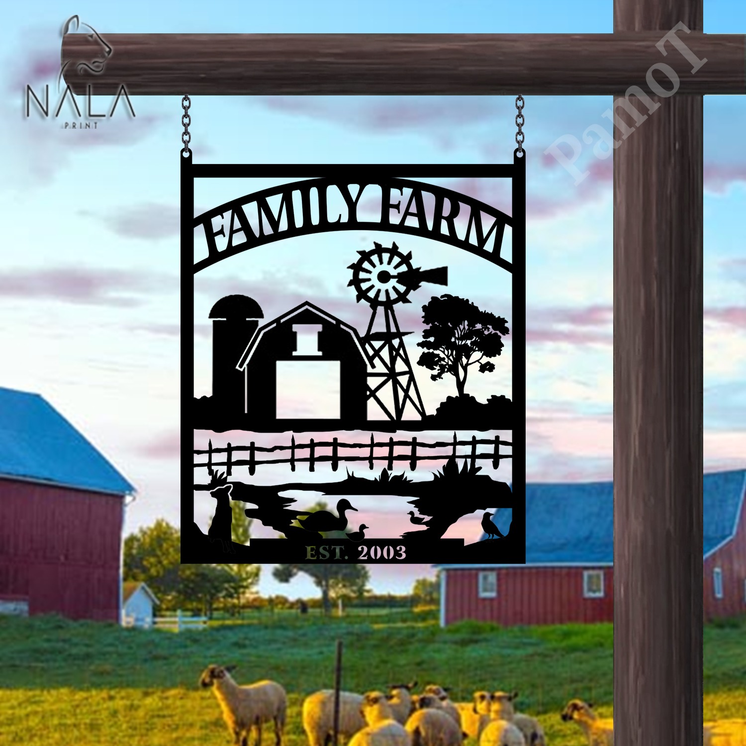 Custom Metal Family Farm Sign, Welcome To Farm Sign Gift For Family ...