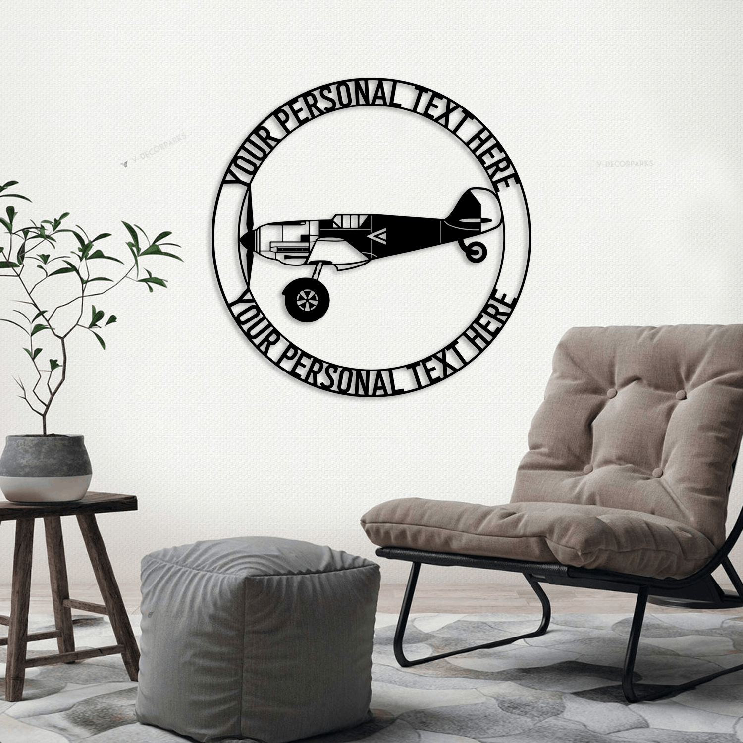 Fighter Airplane Personalized Metal Sign With Led Lights, Custom ...