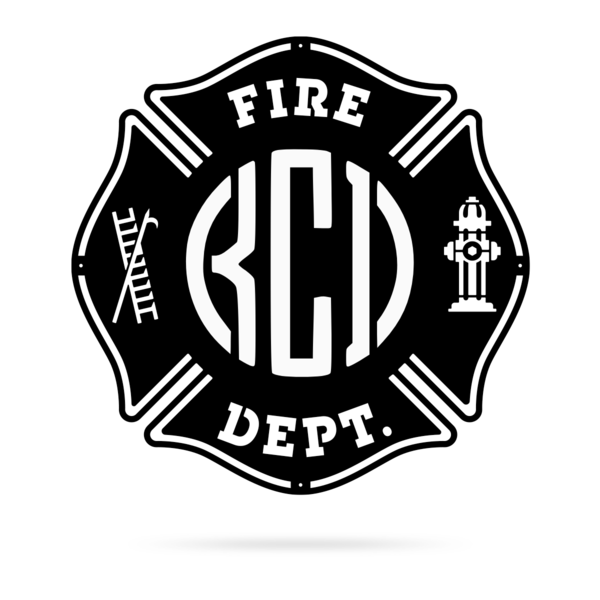 Fire Department Brigade Monogram, Cut Metal Sign, Metal Wall Art, Metal ...