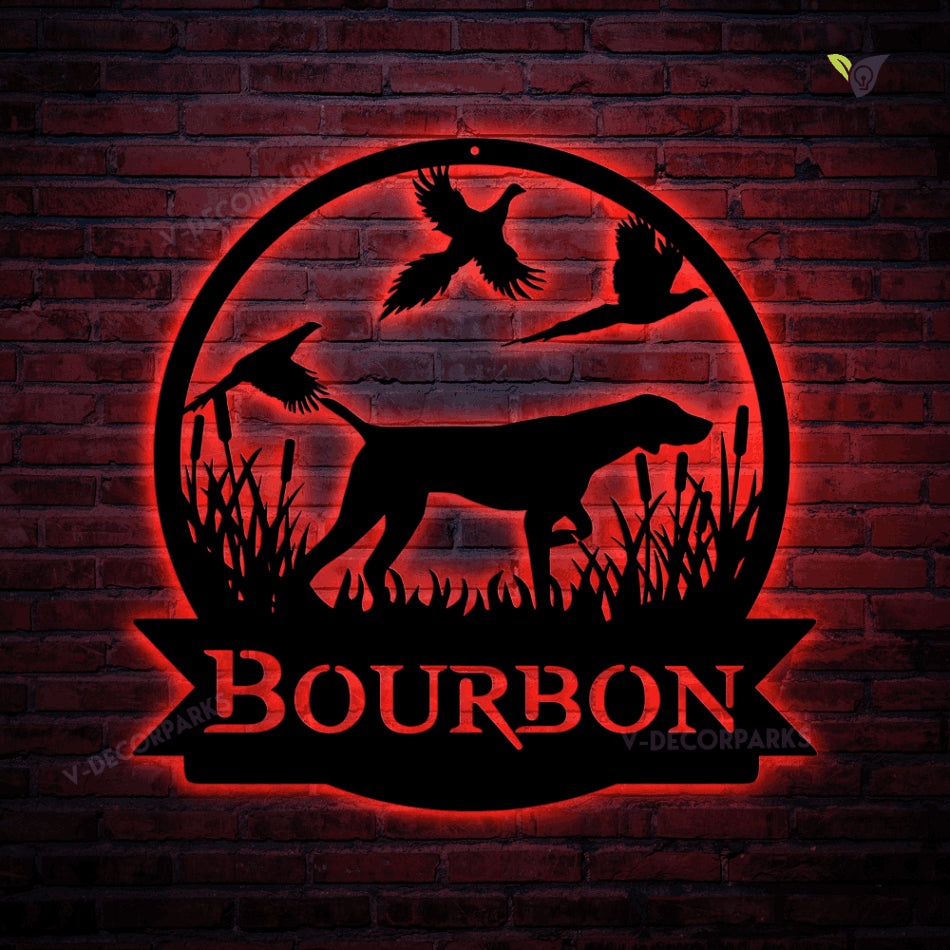Personalized Pheasant Hunting Monogram Metal Art With Led Lights ...