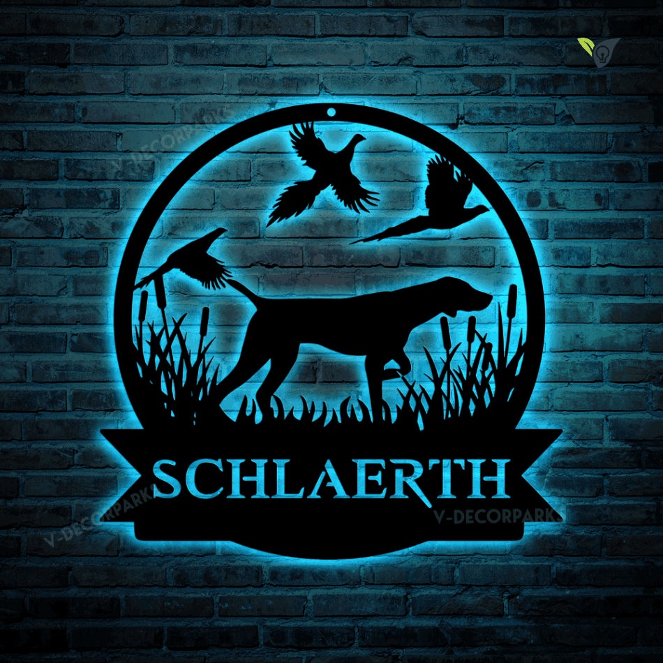 Personalized Pheasant Hunting Monogram Metal Art With Led Lights ...