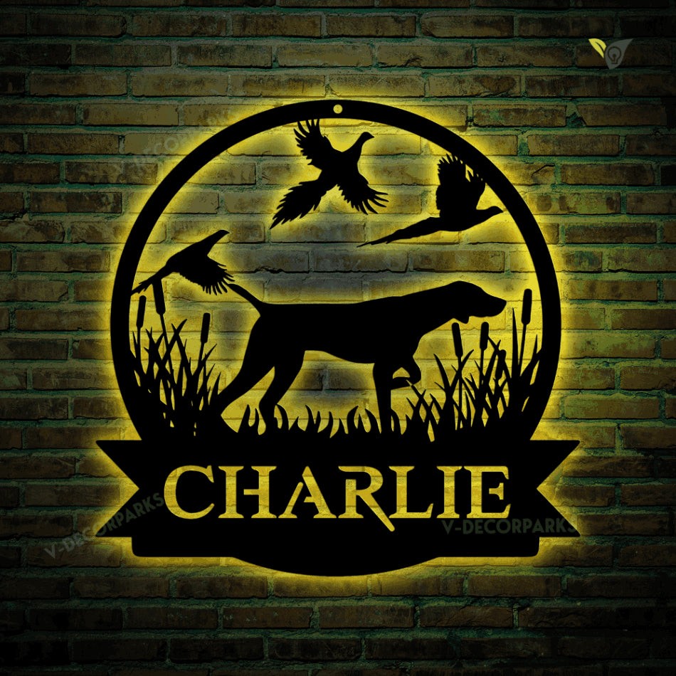 Personalized Pheasant Hunting Monogram Metal Art With Led Lights ...
