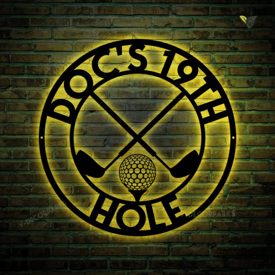 Personalized Golf Metal Sign With Led Lights, Personalized Golf Decor ...