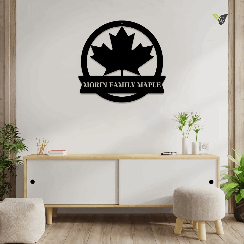Maple Leaf Monogram - Canada Metal Sign With Led Lights, Personalized ...