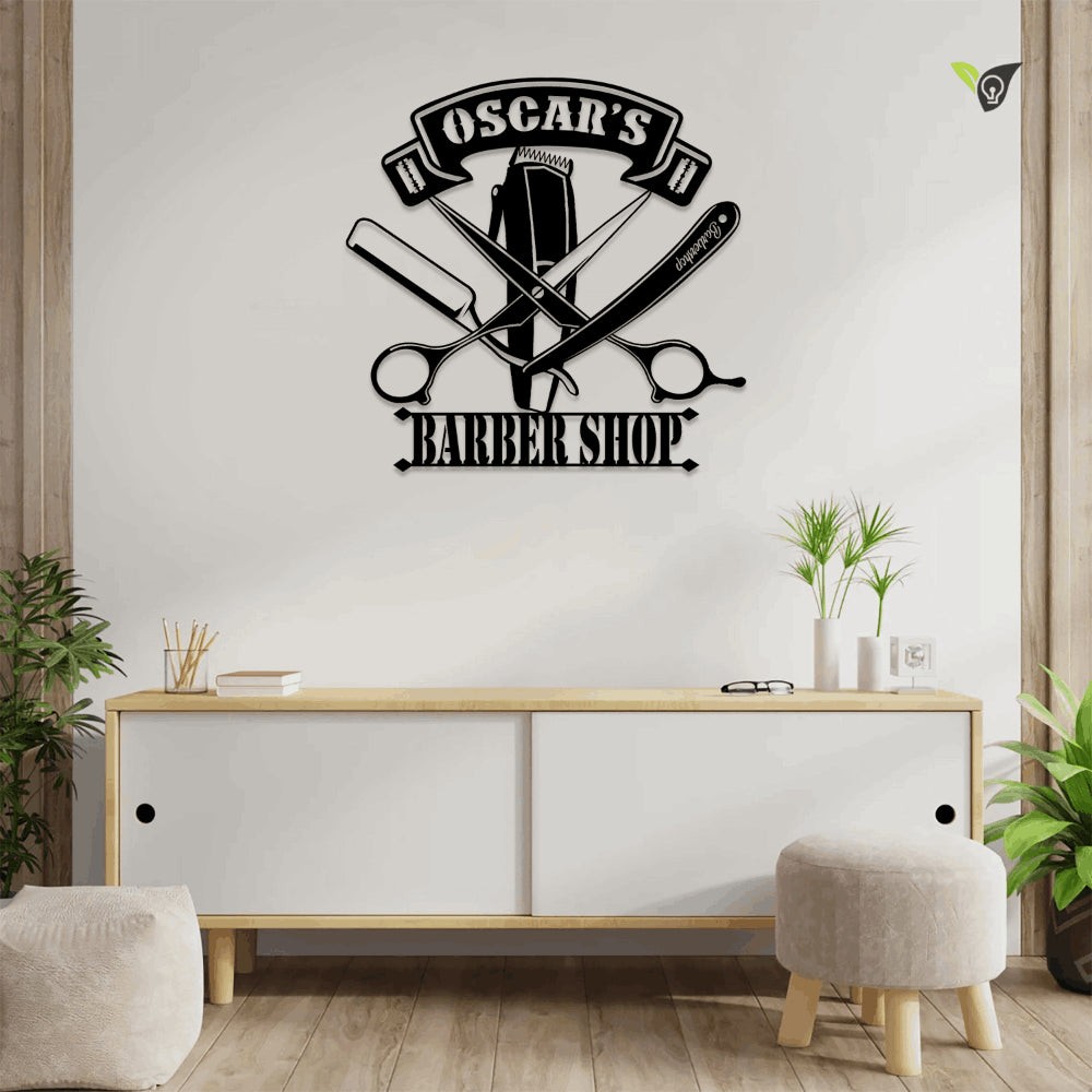 Personalized Barber Shop Equipment Metal Sign With Led Lights, Barber ...