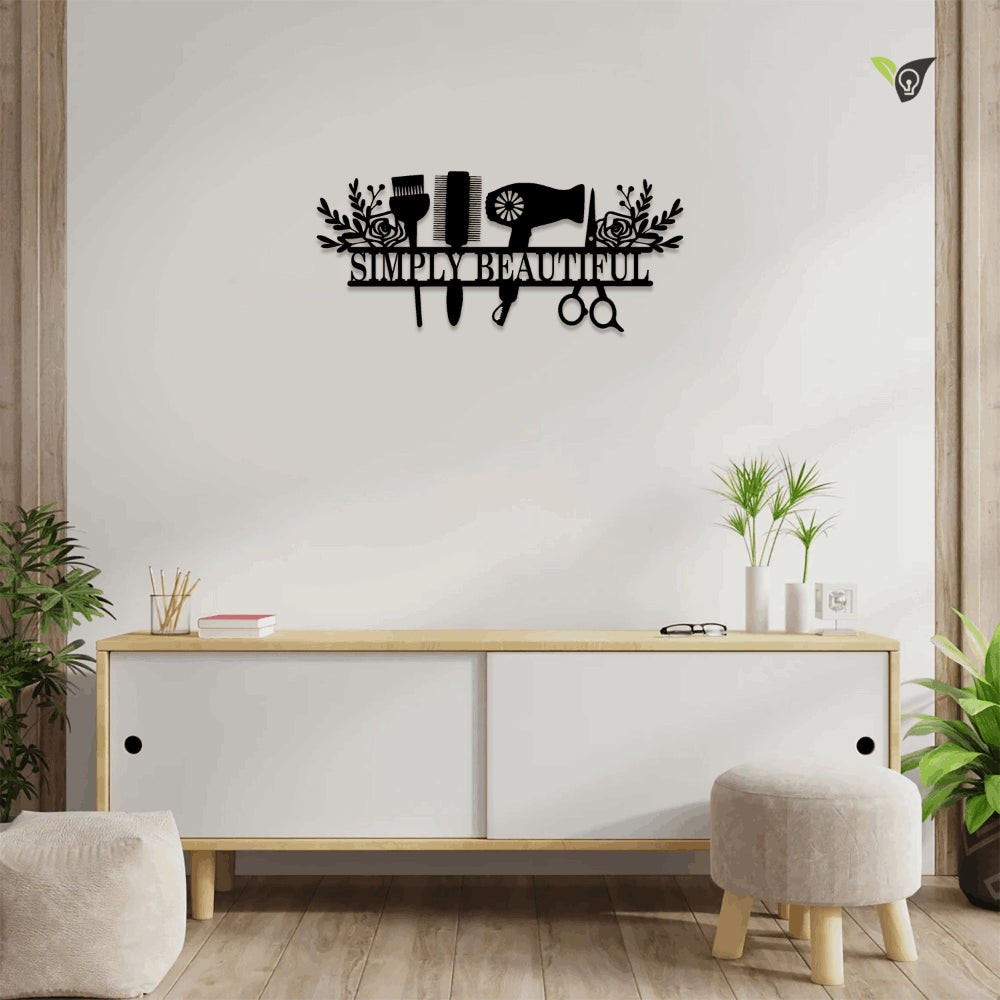 Custom Beauty Salon Metal Sign With Led Lights, Personalized Hair Salon ...