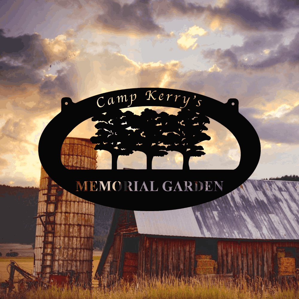 Metal Tree Sign With Three Trees Customized With Your Name, Led Lights ...