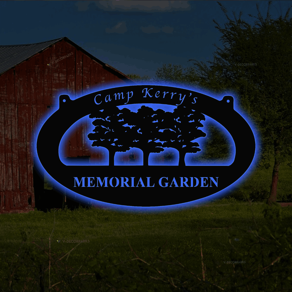 Metal Tree Sign With Three Trees Customized With Your Name, Led Lights ...