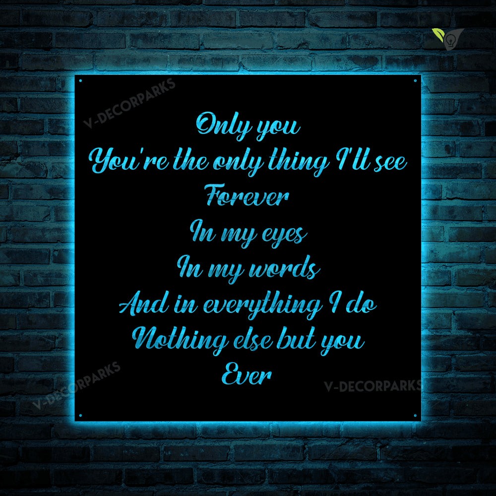 Custom Metal Quote Sign And Sayings, Cut Metal Sign With Led Lights ...