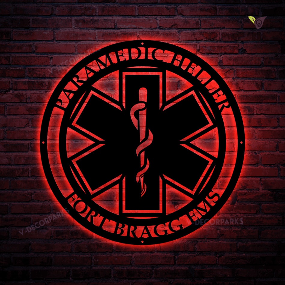 Star Of Life Paramedic Emt Metal Sign With Led Lights, Metal Wall Art ...