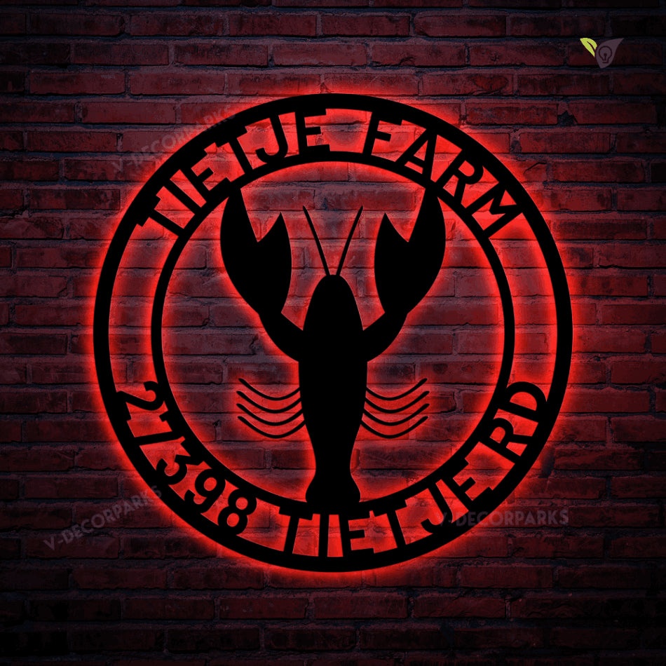 Custom Crawfish Metal Sign With Led Lights, Outdoor Sign, Crawfish Boil ...