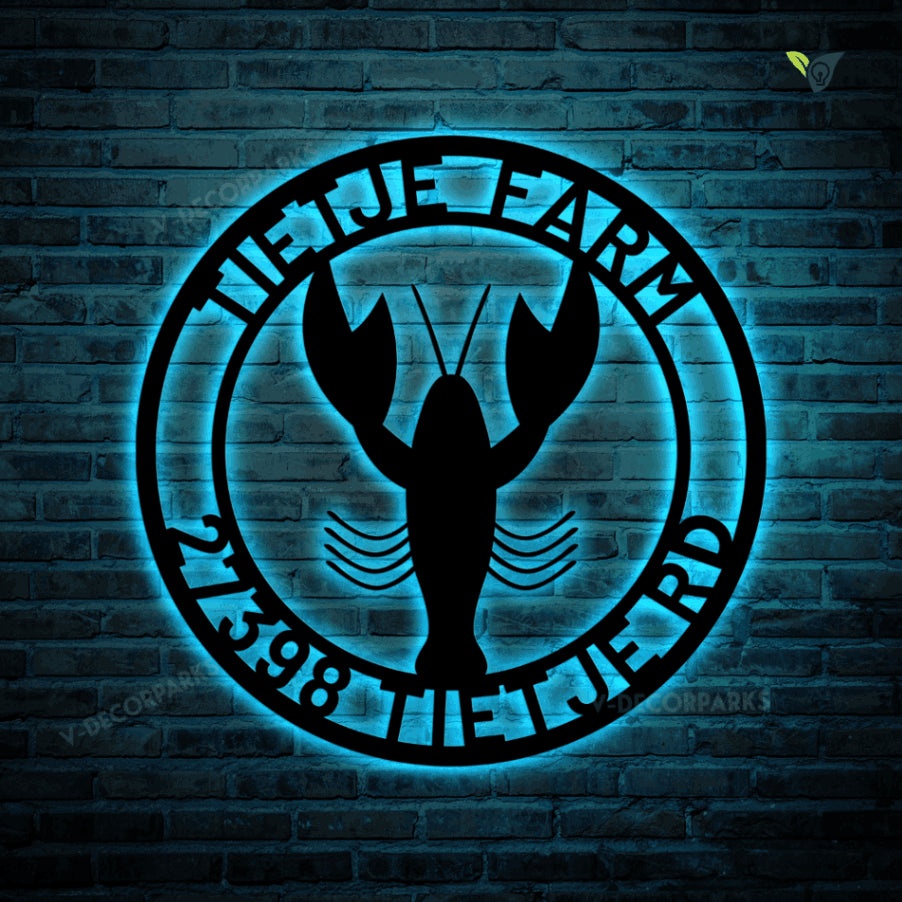 Custom Crawfish Metal Sign With Led Lights, Outdoor Sign, Crawfish Boil ...