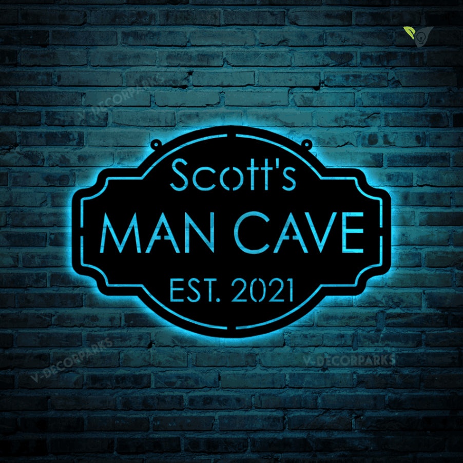 Personalized Metal Man Cave Sign, Man Cave Decor, Man Cave Metal Sign ...
