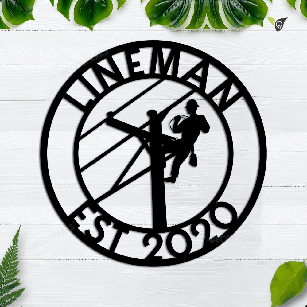 Personalized Family Name Sign For Lineman, Custom Lineman Sign ...