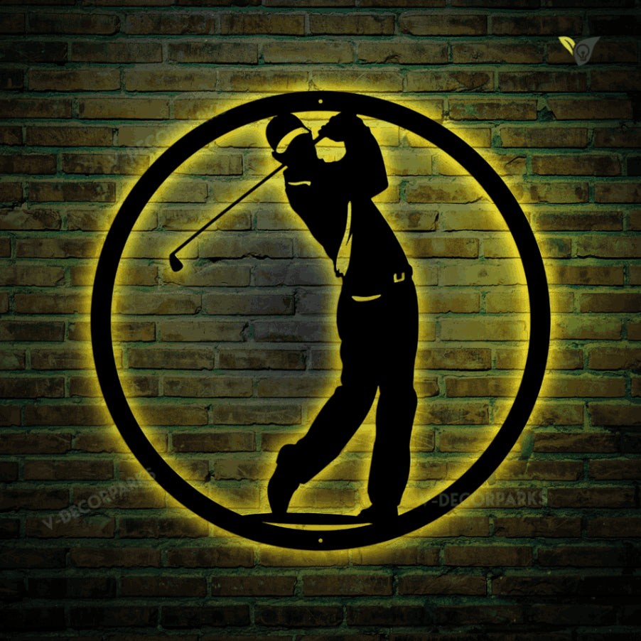 Golfer Metal Wall Art, Golfer Gift, Golf Gift, Metal Wall Hanging, Gift ...