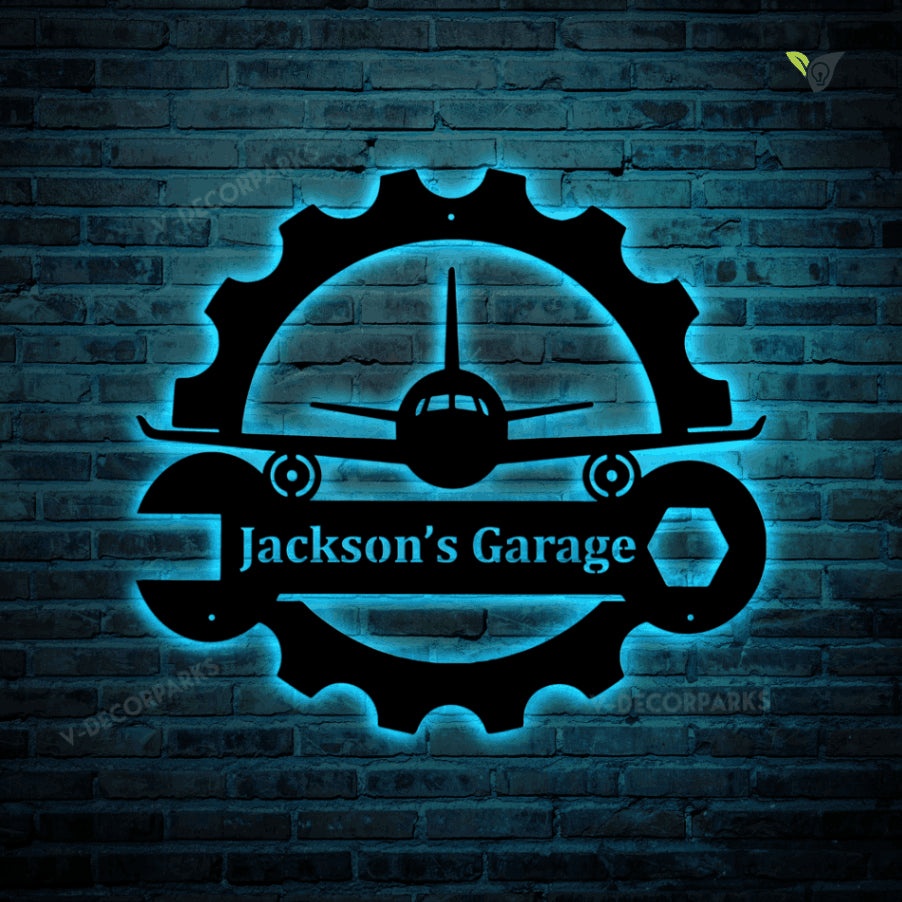 Personalized Aircraft Mechanic Metal Sign With Led Lights Art, Custom ...