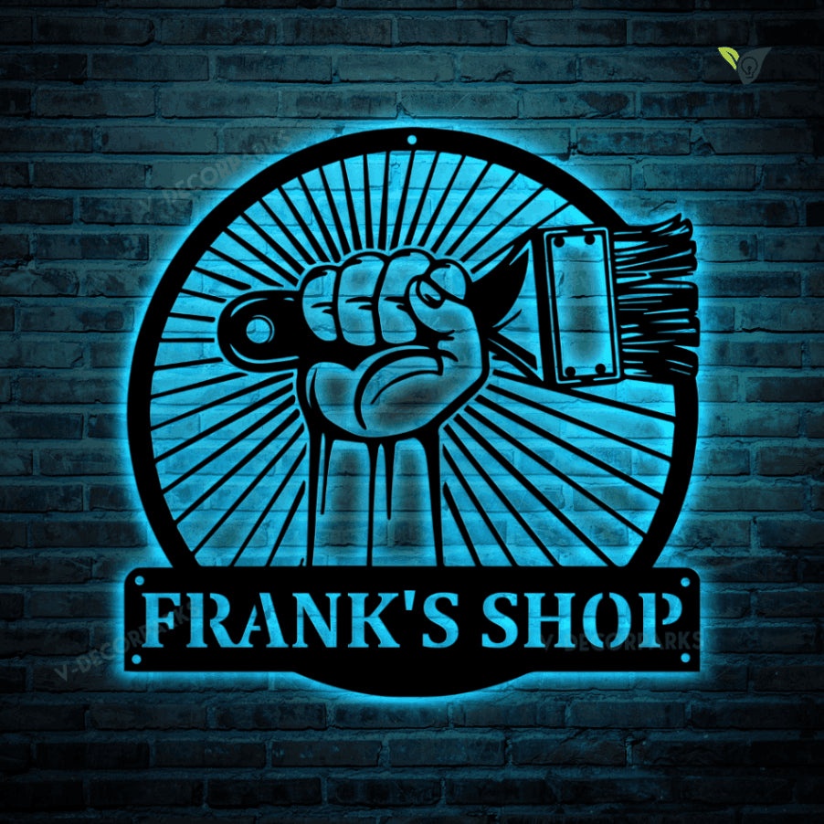 Personalized Paint Brush Painter Metal Sign With Led Lights Art, Custom ...