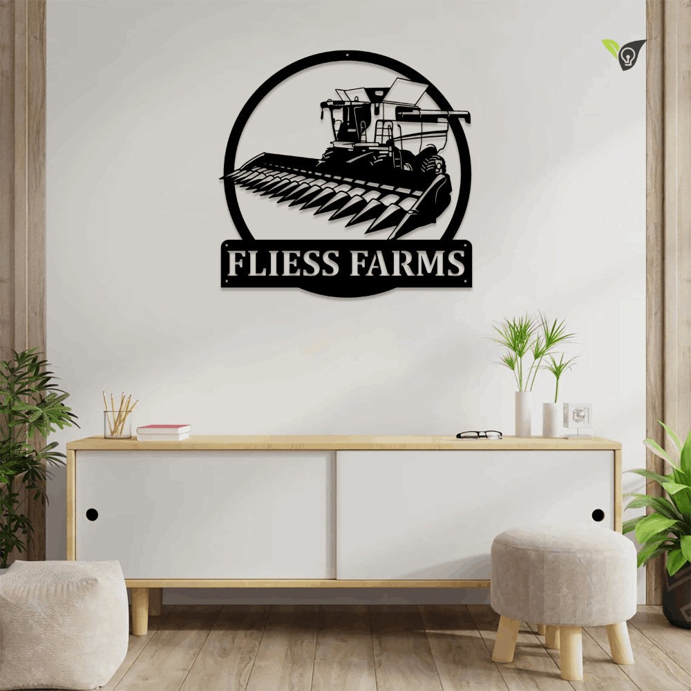 Personalized Harvester Farm Tractor Metal Sign With Led Lights Art ...
