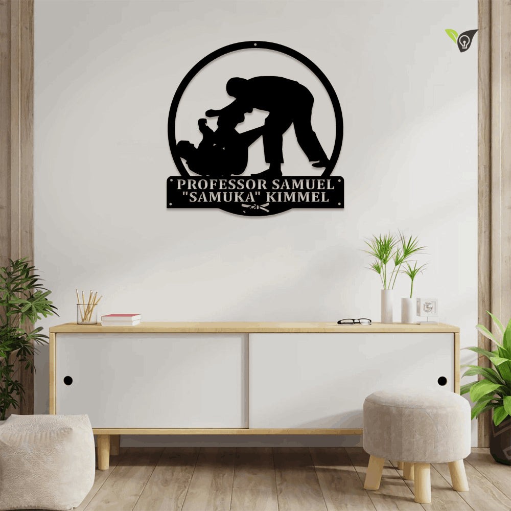 Personalized Brazilian Jiu Jitsu Monogram Metal Sign With Led Lights ...