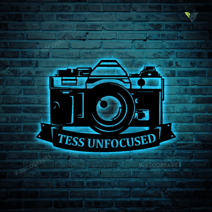 Personalized Photographer Monogram Metal Sign With Led Lights Art ...
