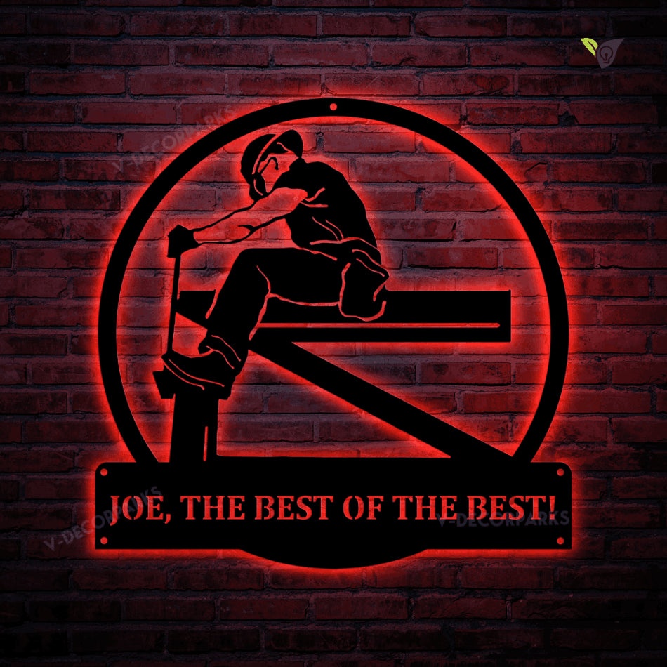 Personalized Ironworker Monogram Metal Sign With Led Lights Art, Custom ...