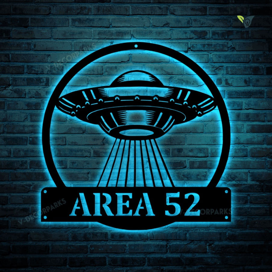 Personalized Ufo Metal Sign With Led Lights, Custom Ufo Metal Wall Art ...
