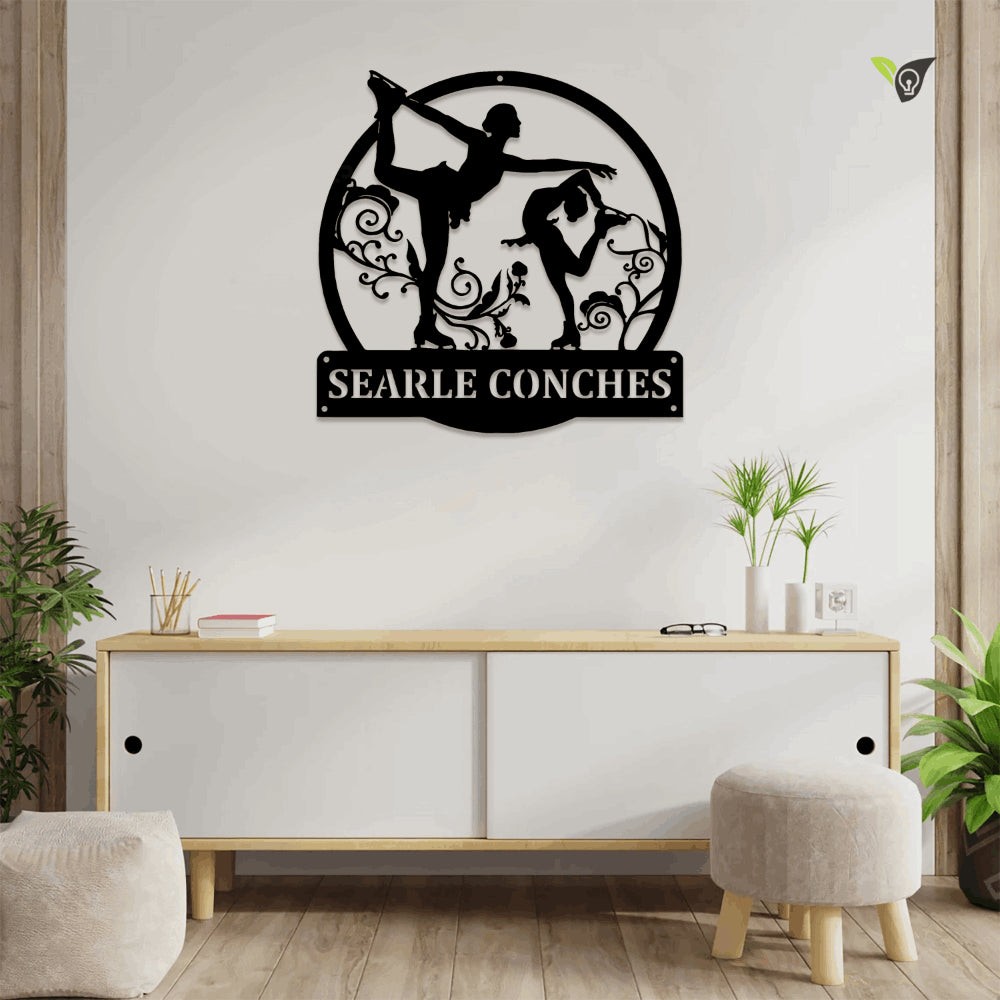 Personalized Figure Skating Sport Monogram Metal Sign With Led Lights ...