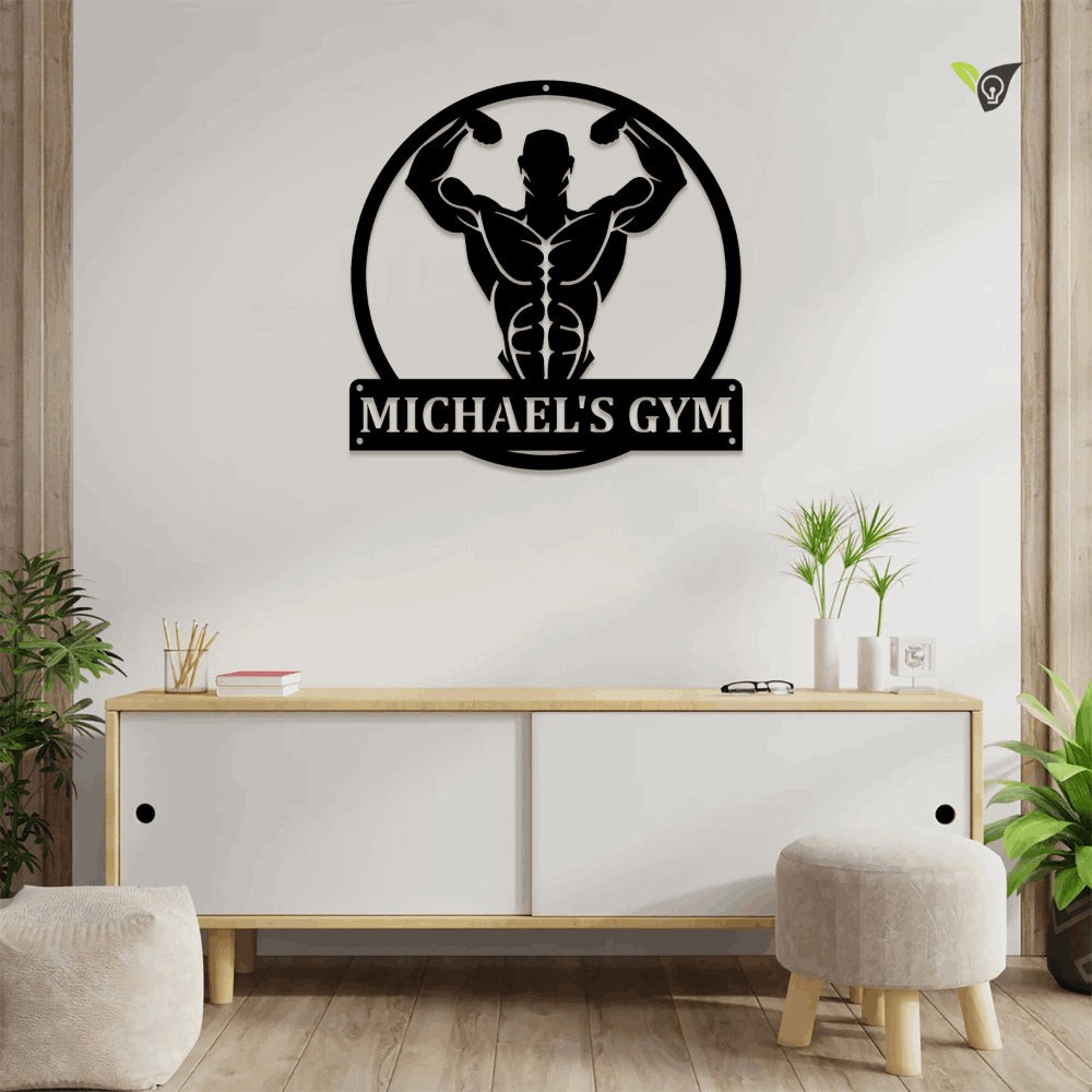 Personalized Bodybuilding Monogram Metal Sign With Led Lights Art ...
