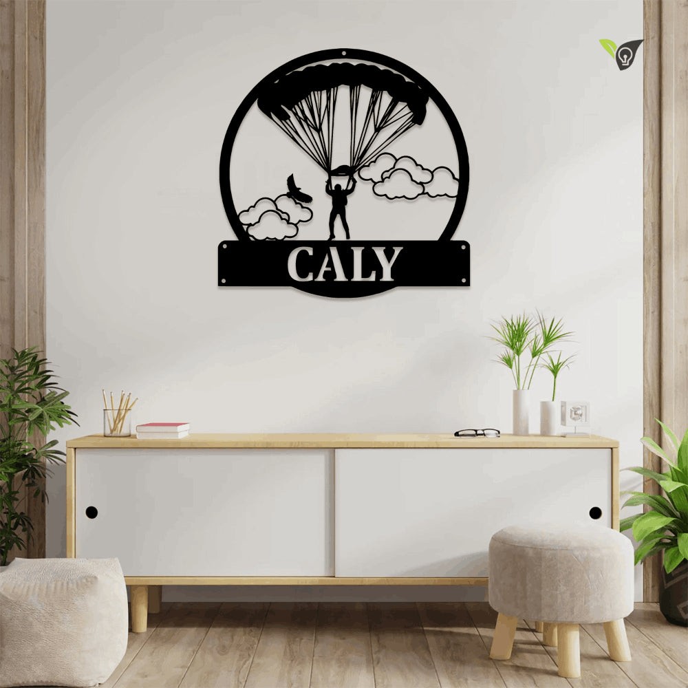 Personalized Parachuting Skydiving Metal Sign With Led Lights Art ...