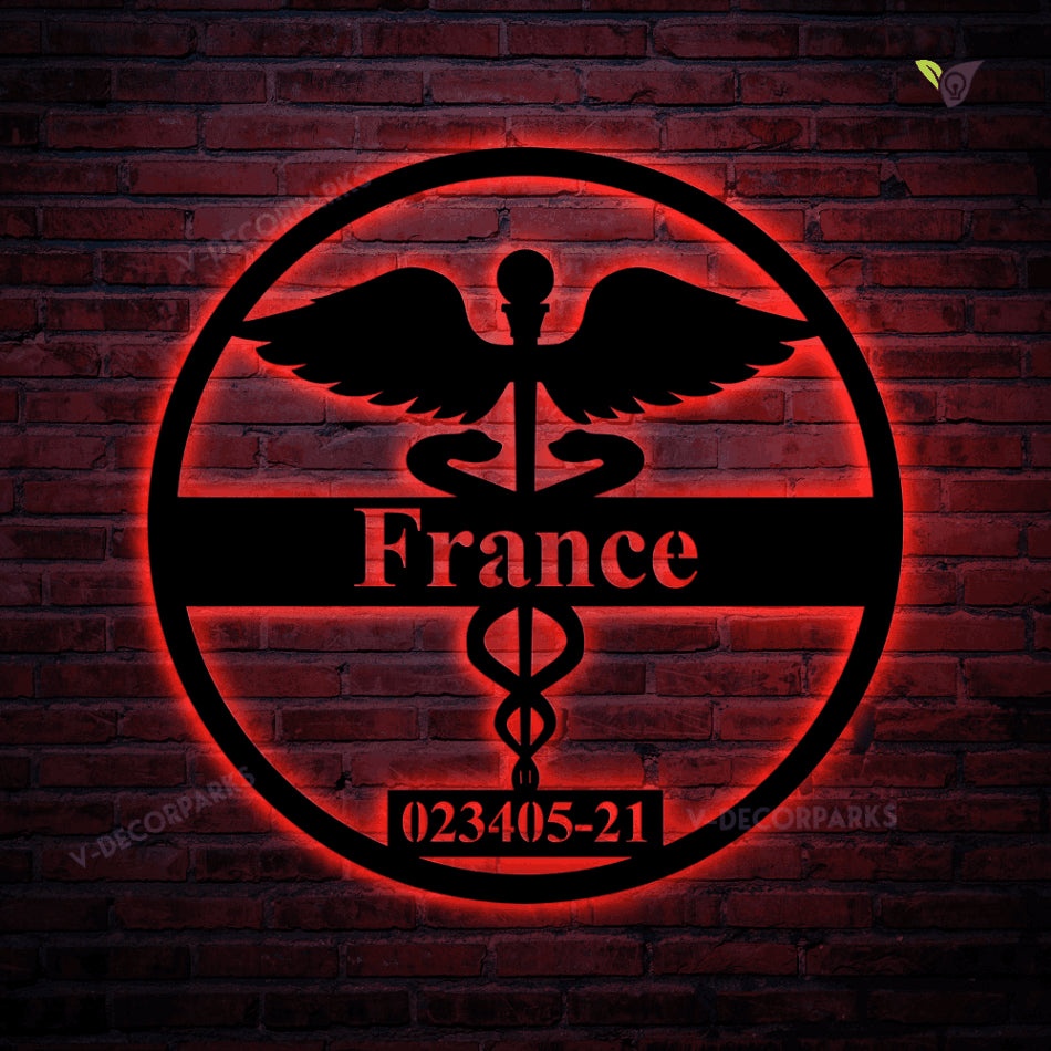 Personalized Name Nurse Metal Sign With Led Lights, Metal Health Care ...