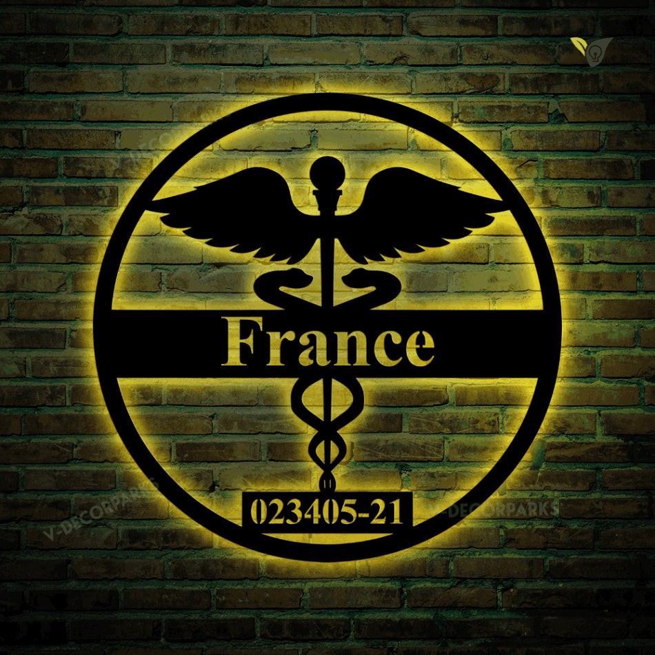 Personalized Name Nurse Metal Sign With Led Lights, Metal Health Care ...