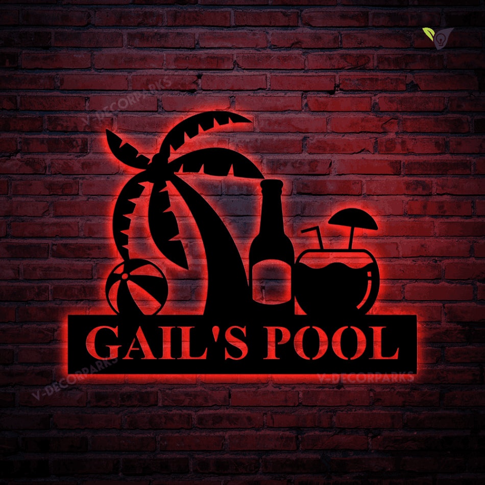 Personalized Beach Theme Metal Sign With Led Lights,custom Beach Theme ...