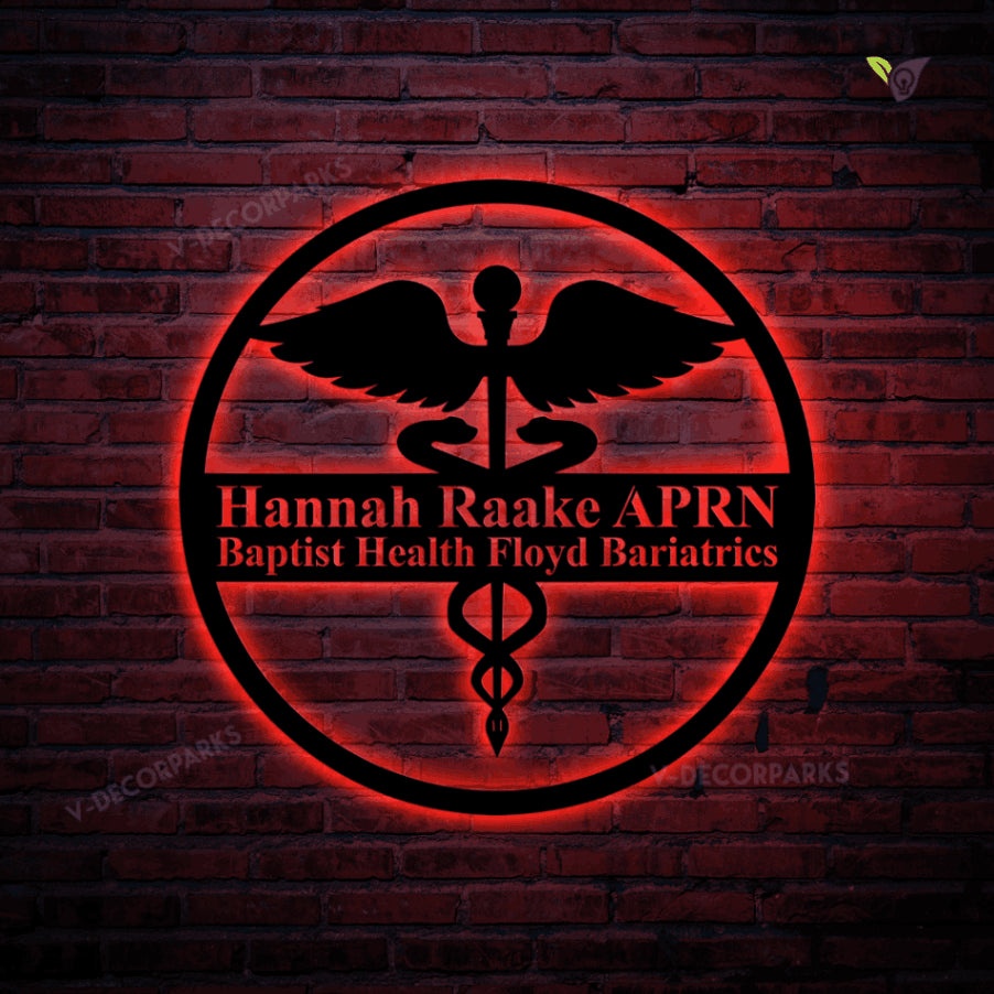 Personalized Doctor Metal Wall Art With Led Light, Metal Health Care ...