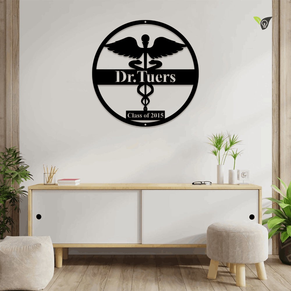 Personalized Doctor Metal Wall Art With Led Light, Metal Health Care ...