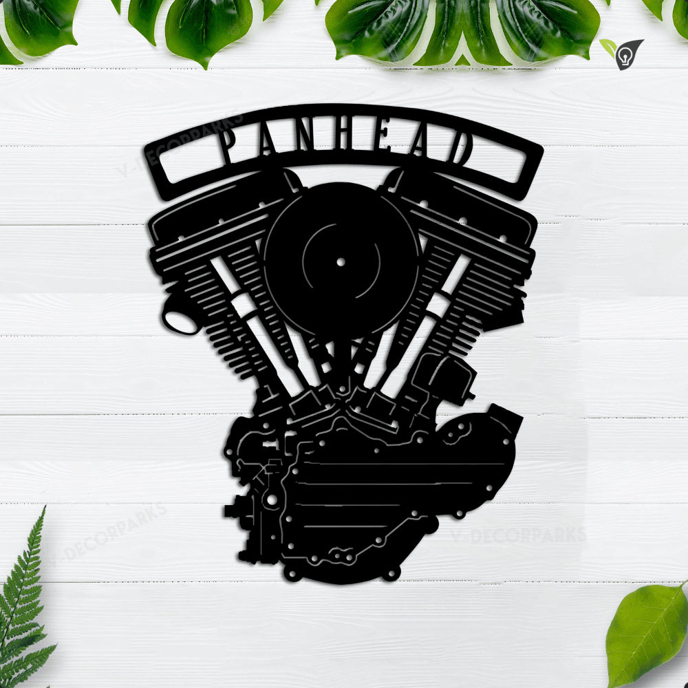 Panhead Engine Metal Garage Sign - Biker Gift - Motorcycle Engine Metal ...