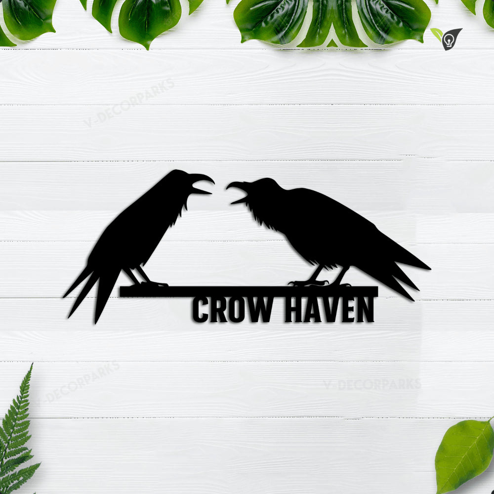 Raven Crow Metal Address Sign - Custom Address Sign - Crow Lover Gift ...