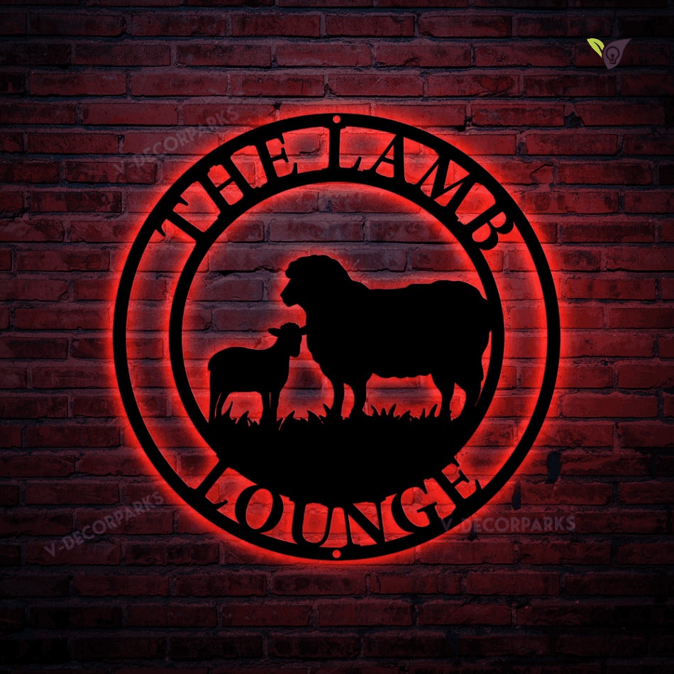 Sheep Metal Sign With Led Lights, Custom Sheep And Lamb, Farmer Sign ...
