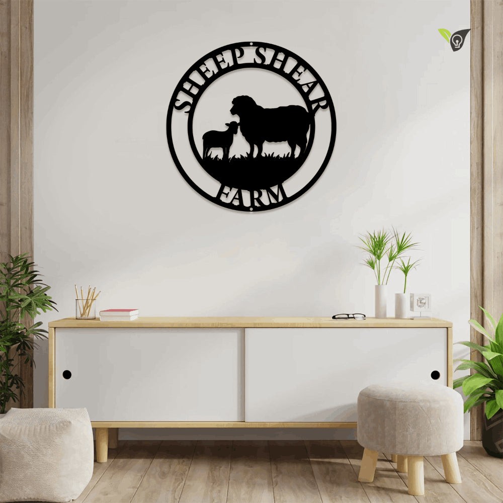Sheep Metal Sign With Led Lights, Custom Sheep And Lamb, Farmer Sign ...