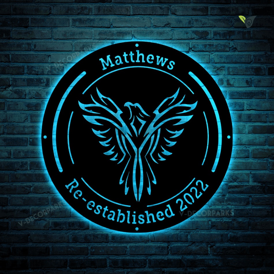Custom Phoenix Bird Emblem, Personalized, Family Name Sign, Custom ...