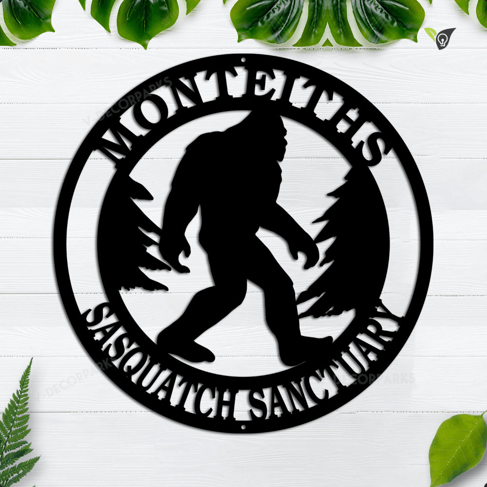 Big Foot Personalized Sign, Sasquatch Family Name Metal Sign, Custom ...