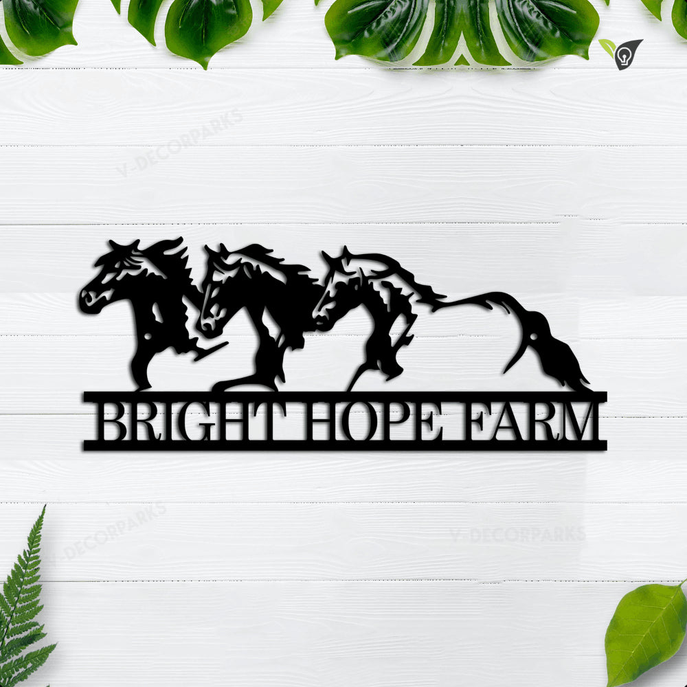 Personalized Horse Ranch Sign, Custom Metal Ranch Sign, Metal Hose Sign ...